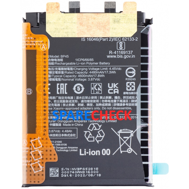 Mi 12 Pro Battery | 100% Original Backup - SpareCheck Mobile Display ...